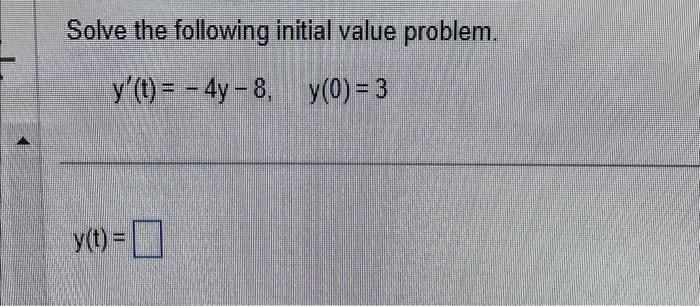 Solved Solve the following initial value problem. | Chegg.com