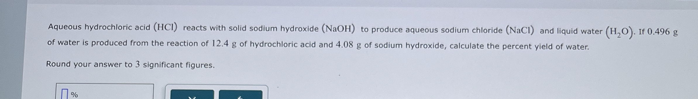 Solved Aqueous hydrochloric acid (HCl) ﻿reacts with solid | Chegg.com