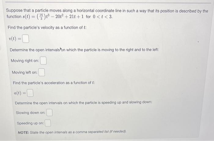 Solved Suppose that a particle moves along a horizontal | Chegg.com