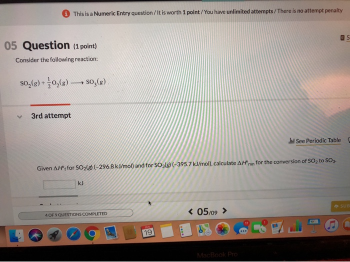 Solved consider the following reaction: SO2(g) + 1/2 O2 (g) | Chegg.com