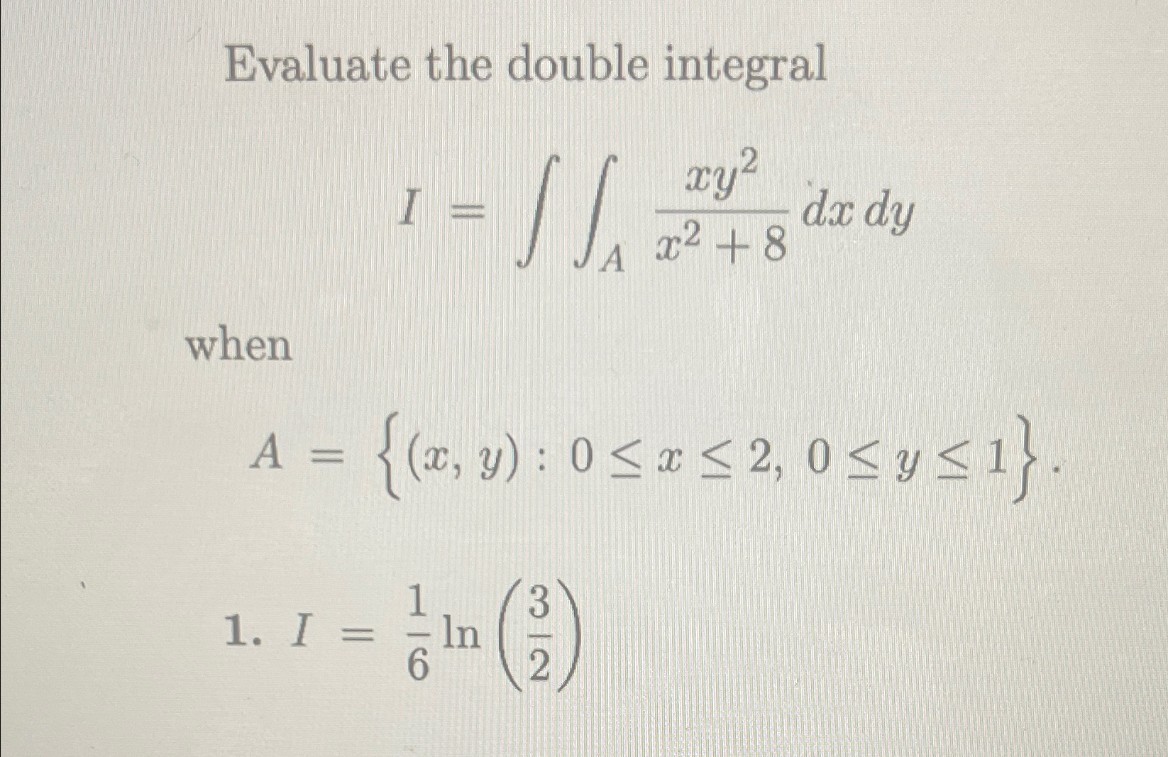 Solved Evaluate the double | Chegg.com