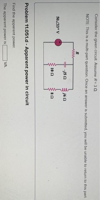 Solved Consider the given circuit. Assume R=30 NOTE: This is | Chegg.com