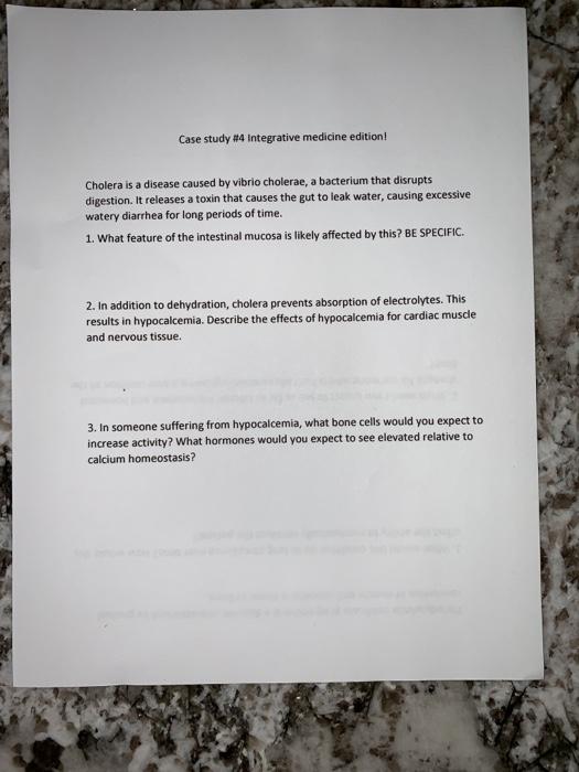 Solved Case study #4 Integrative medicine edition! Cholera | Chegg.com