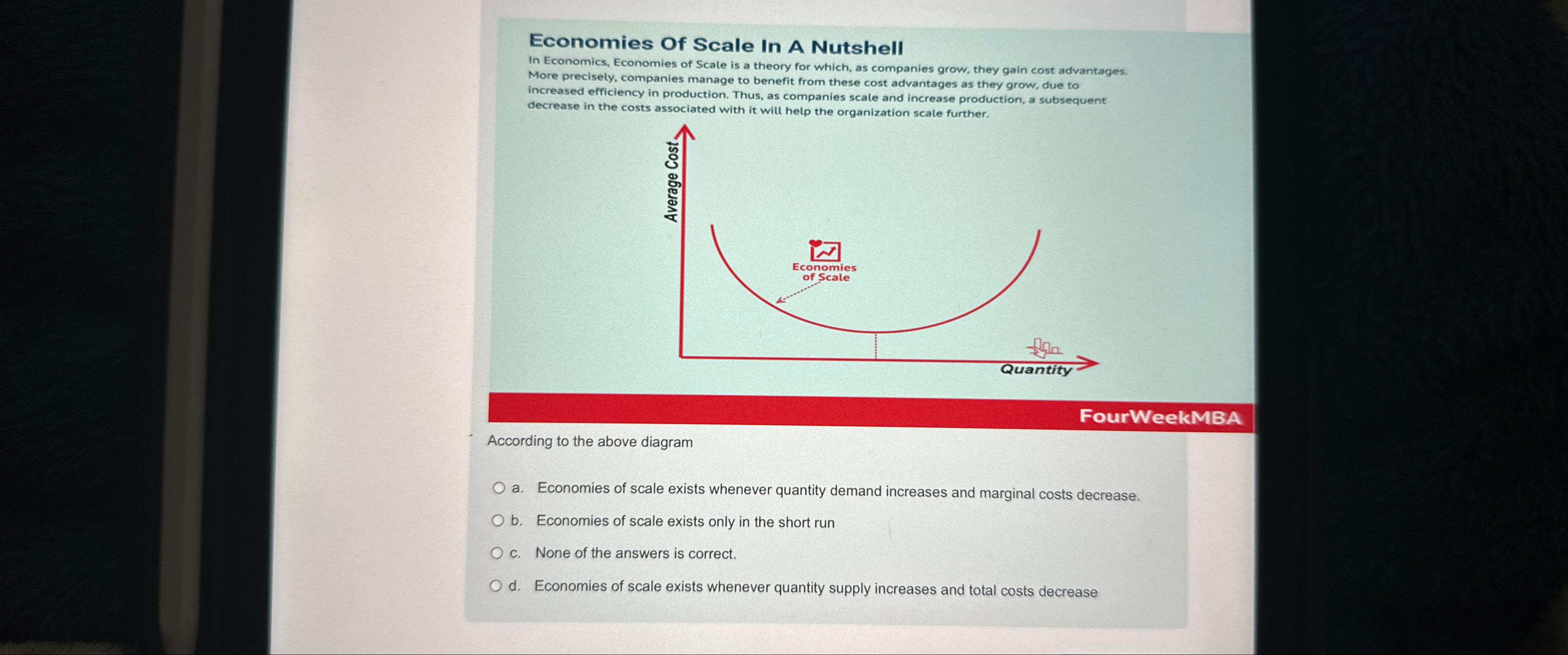 Solved Economies Of Scale In A NutshellIn Economics, | Chegg.com