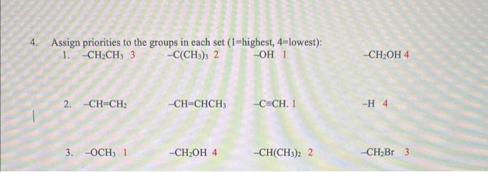 Solved 4. Assign priorities to the groups in each set | Chegg.com