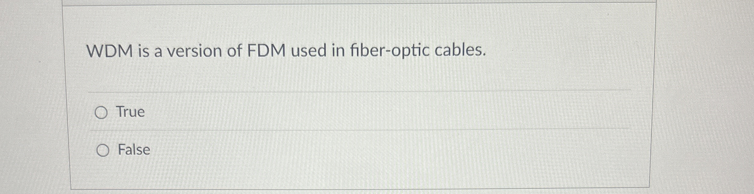 Solved WDM is a version of FDM used in fiber-optic | Chegg.com