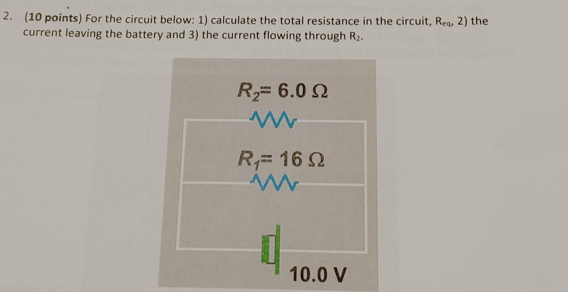 Solved (10 points) For the circuit below: 1 ) calculate the | Chegg.com