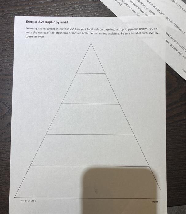 Biology 1407 Lab 2: Food Webs & Trophic Pyramids | Chegg.com