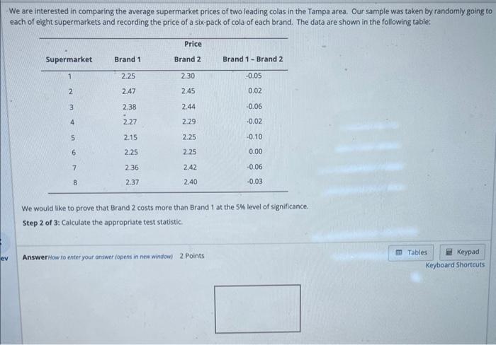 Solved We are interested in comparing the average | Chegg.com
