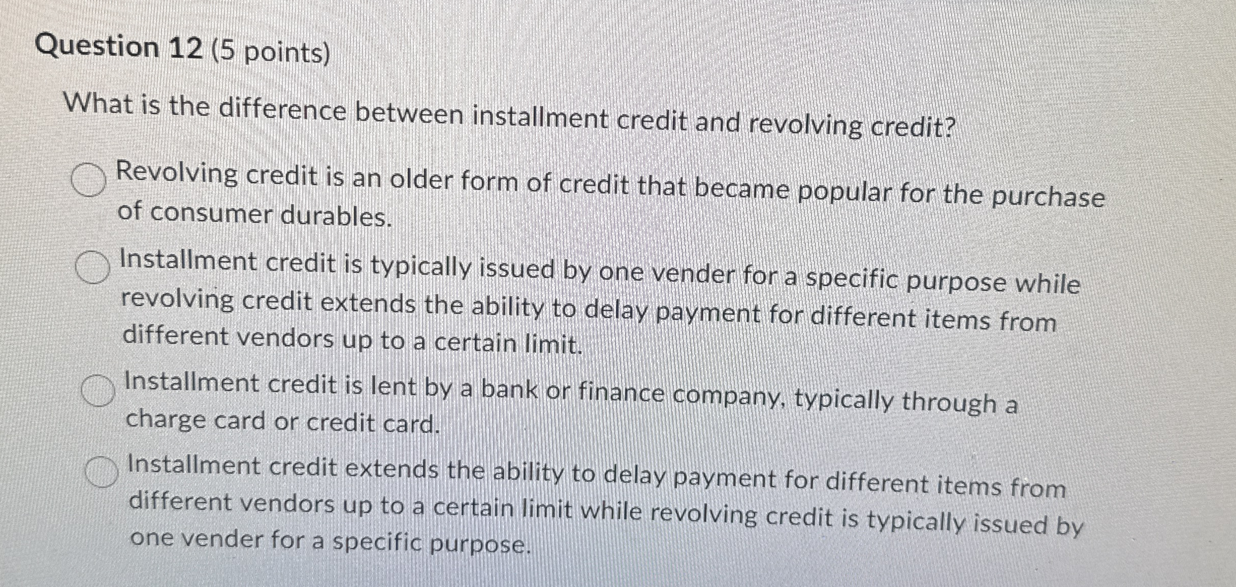 Question 12 (5 ﻿points)What is the difference between | Chegg.com