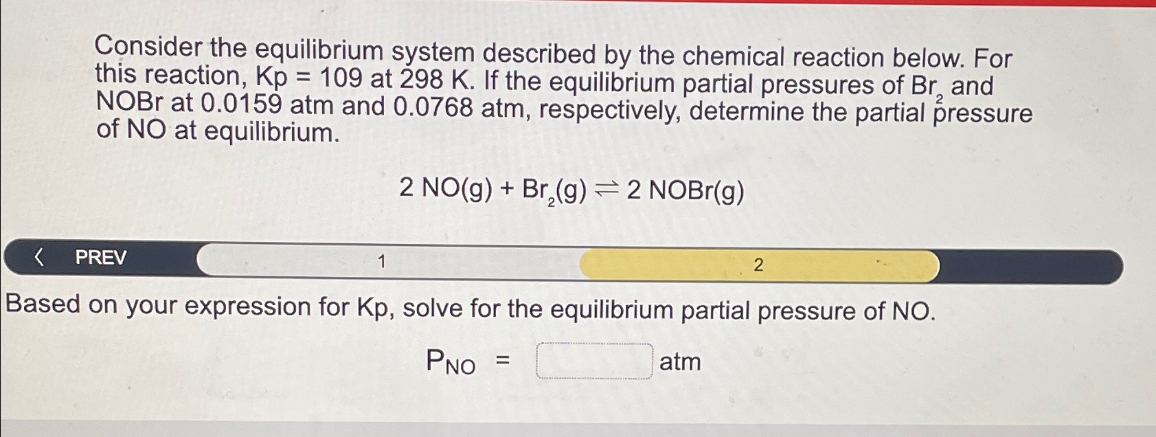Solved Consider the equilibrium system described by the | Chegg.com