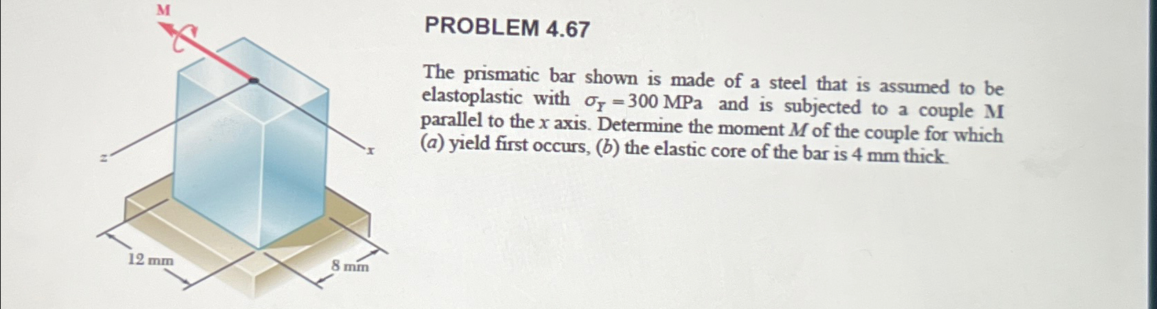 Solved PROBLEM 4.67The prismatic bar shown is made of a | Chegg.com
