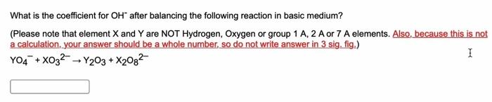 Solved What is the coefficient for \\( \\mathrm{OH}^{-} | Chegg.com