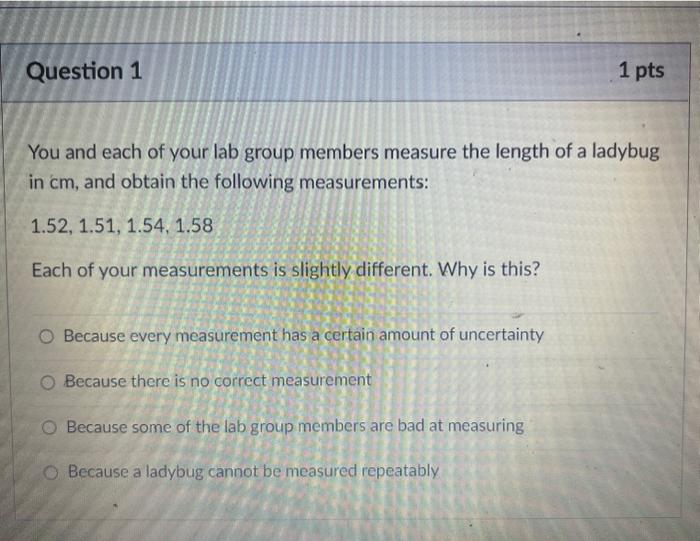 Solved You and each of your lab group members measure the | Chegg.com