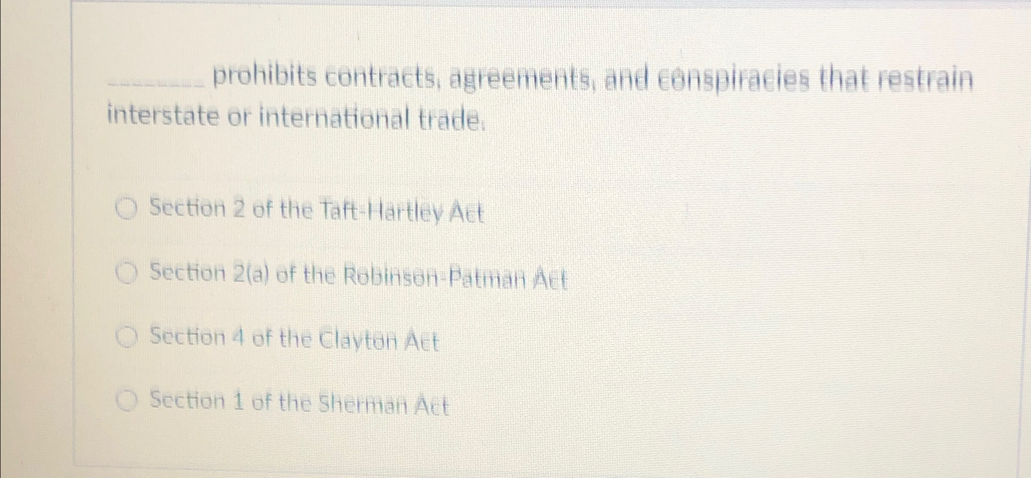 Solved prohibits contracts, agreements, and conspiracies | Chegg.com