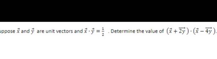 Solved ppose x and y are unit vectors and x⋅y=21. Determine | Chegg.com