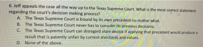 Solved [Fact pattern for questions 5-6) Jeff sues Pablo for | Chegg.com