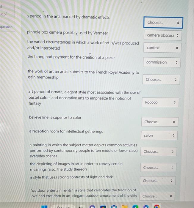 a period in the arts marked by dramatic effects | Chegg.com