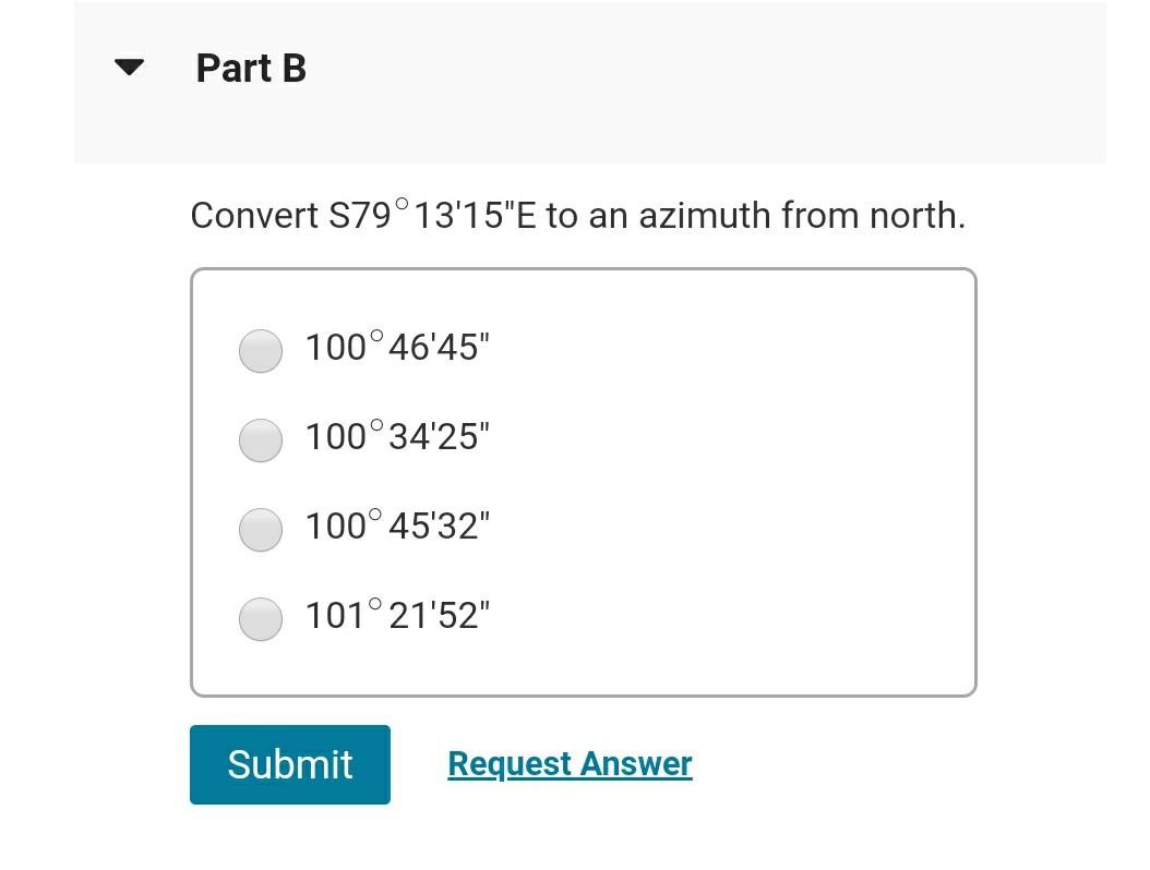 Solved Convert the bearings to azimuths from north, and | Chegg.com