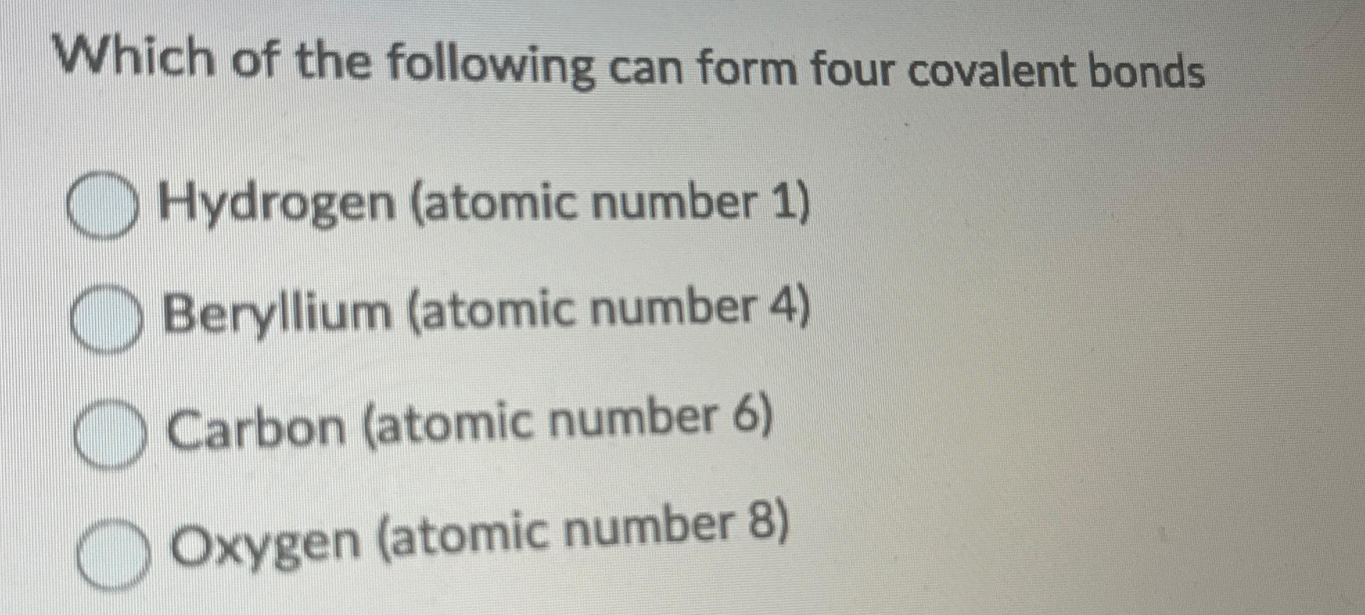 Solved Which of the following can form four covalent | Chegg.com