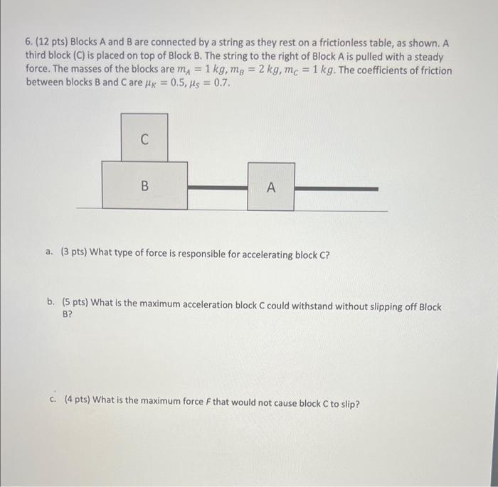 Solved Blocks A and B are connected by a string as they rest | Chegg.com