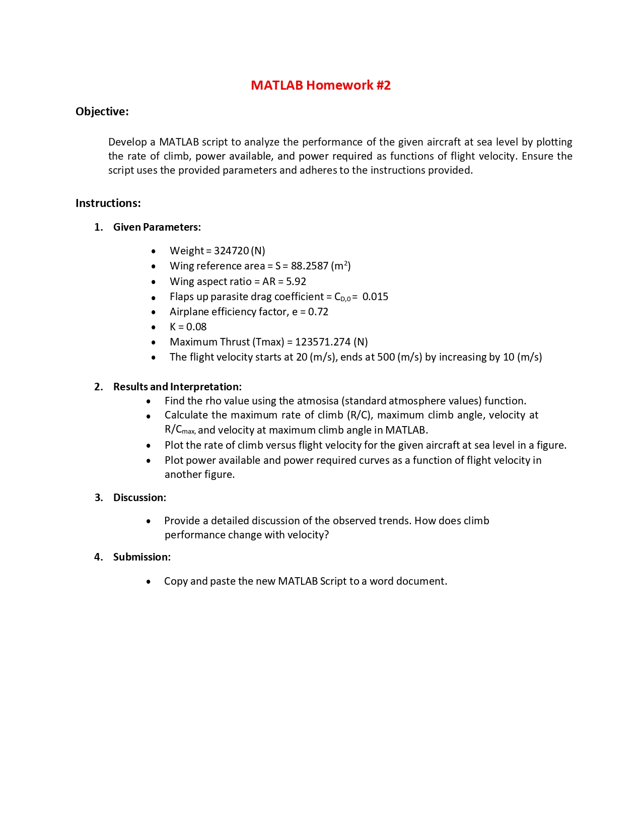 Solved Matlab Homework 2objectivedevelop A Matlab Script 
