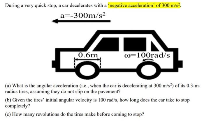 Solved During a very quick stop, a car decelerates with a | Chegg.com