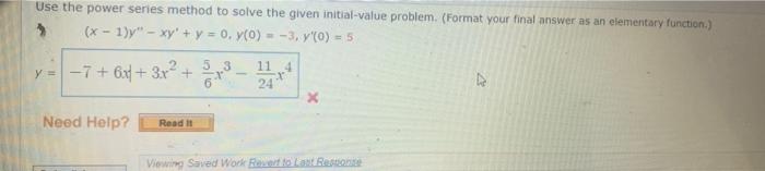 Solved Use the power series method to solve the given | Chegg.com