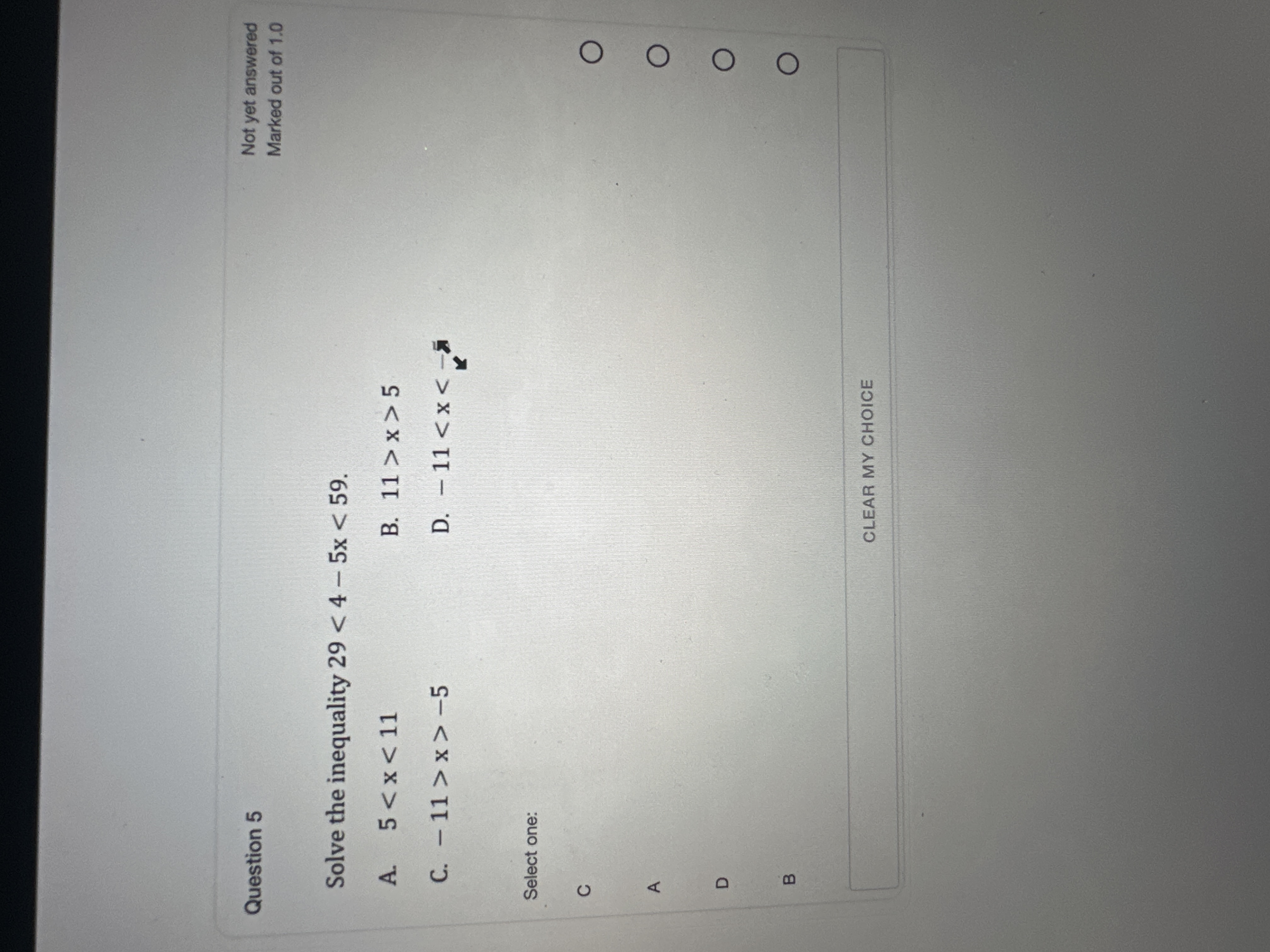 Solved Question 5Solve the inequality | Chegg.com