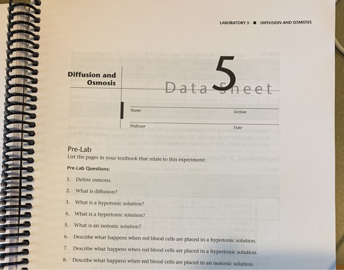 Solved LABORATORY 5 DIFFUSION AND OSMOSIS Diffusion and | Chegg.com
