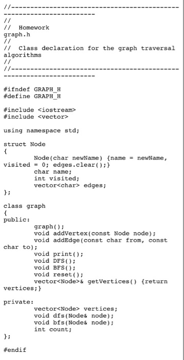 // graph.cpp // Graph // // Created by Lei Huang on | Chegg.com