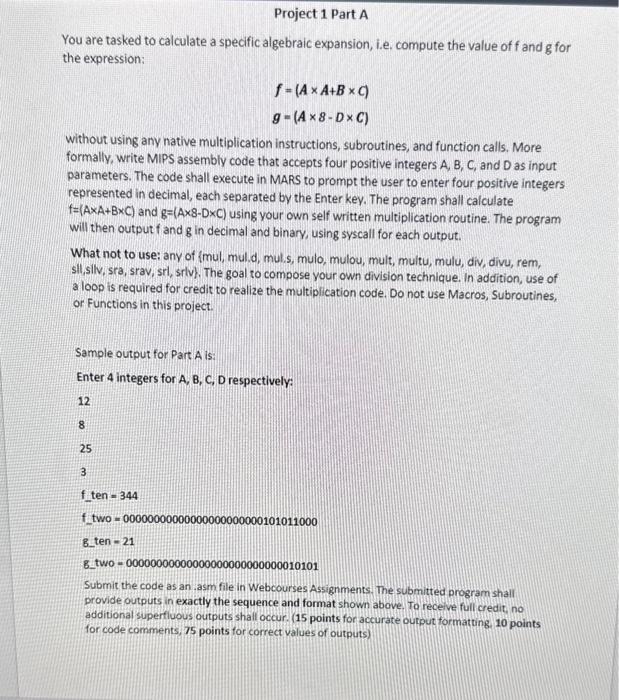 Solved You are tasked to calculate a specific algebraic | Chegg.com