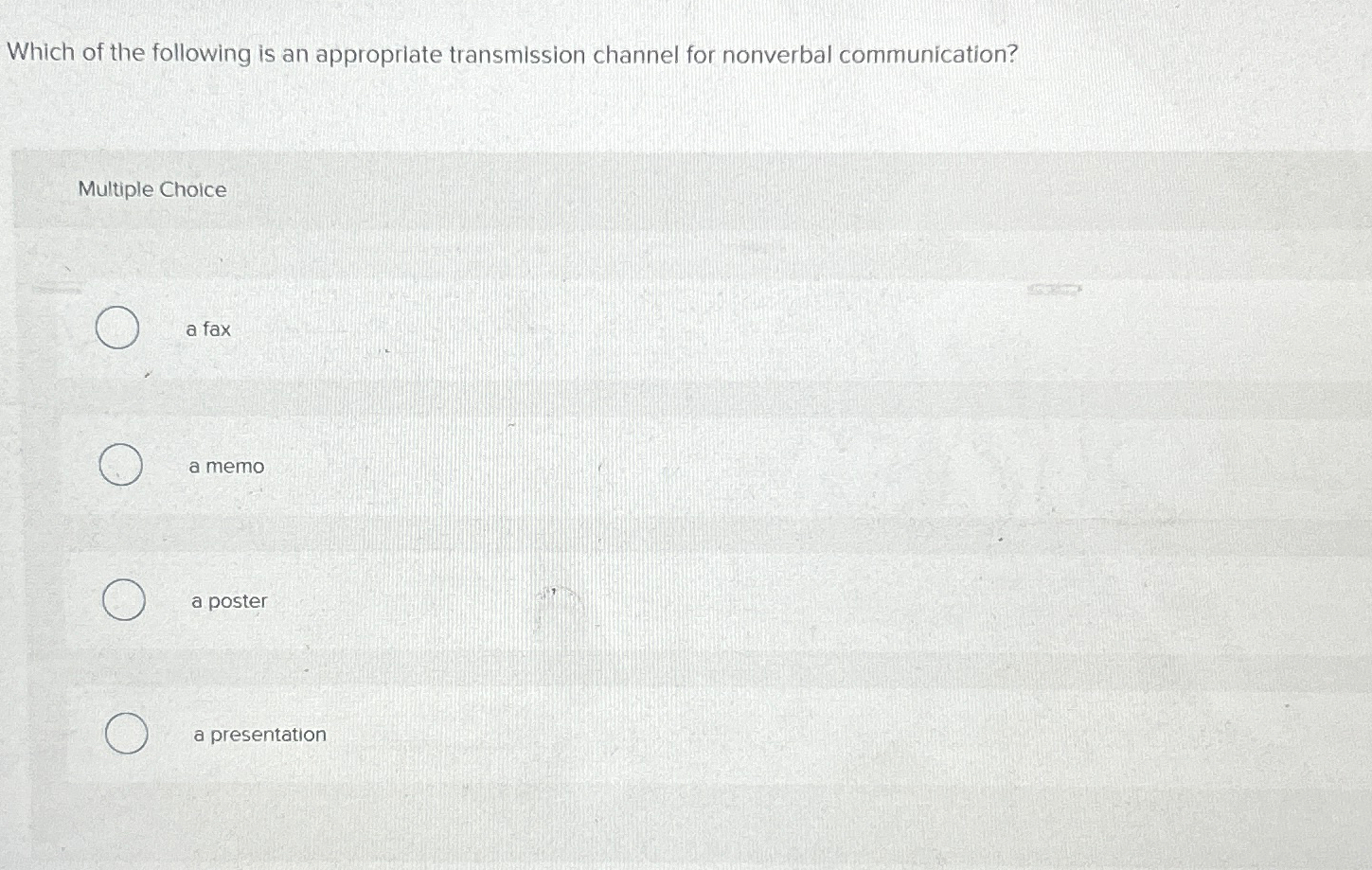 Solved Which of the following is an appropriate transmission | Chegg.com