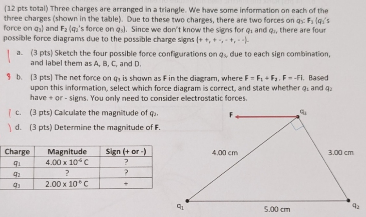 Solved C. ﻿Calculate the magnitude of q2I need help with | Chegg.com