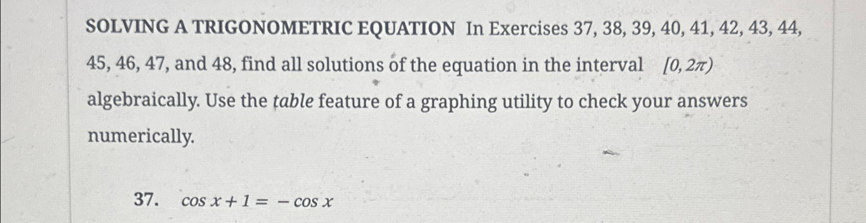 Solved SOLVING A TRIGONOMETRIC EQUATION In Exercises | Chegg.com