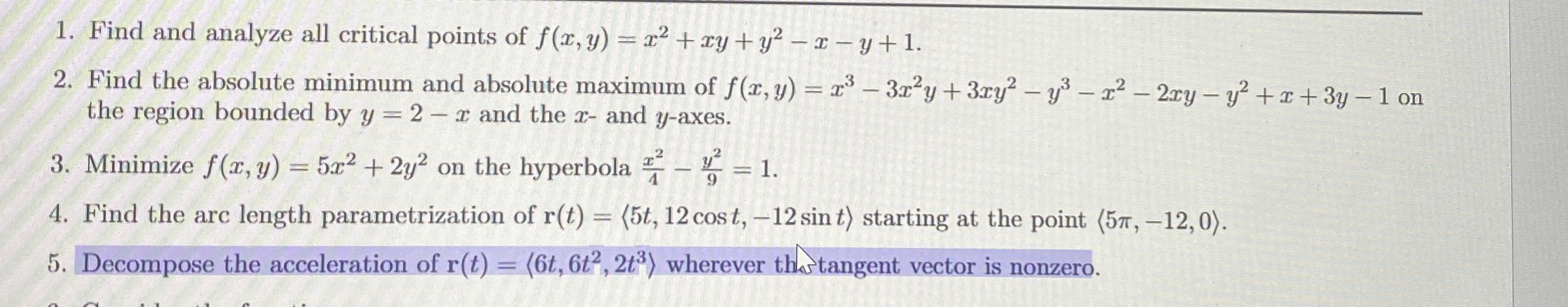 Solved Solve questions 2 ﻿and 5nd and analyze all critical | Chegg.com