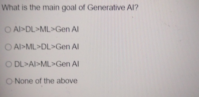Solved What is the main goal of Generative | Chegg.com