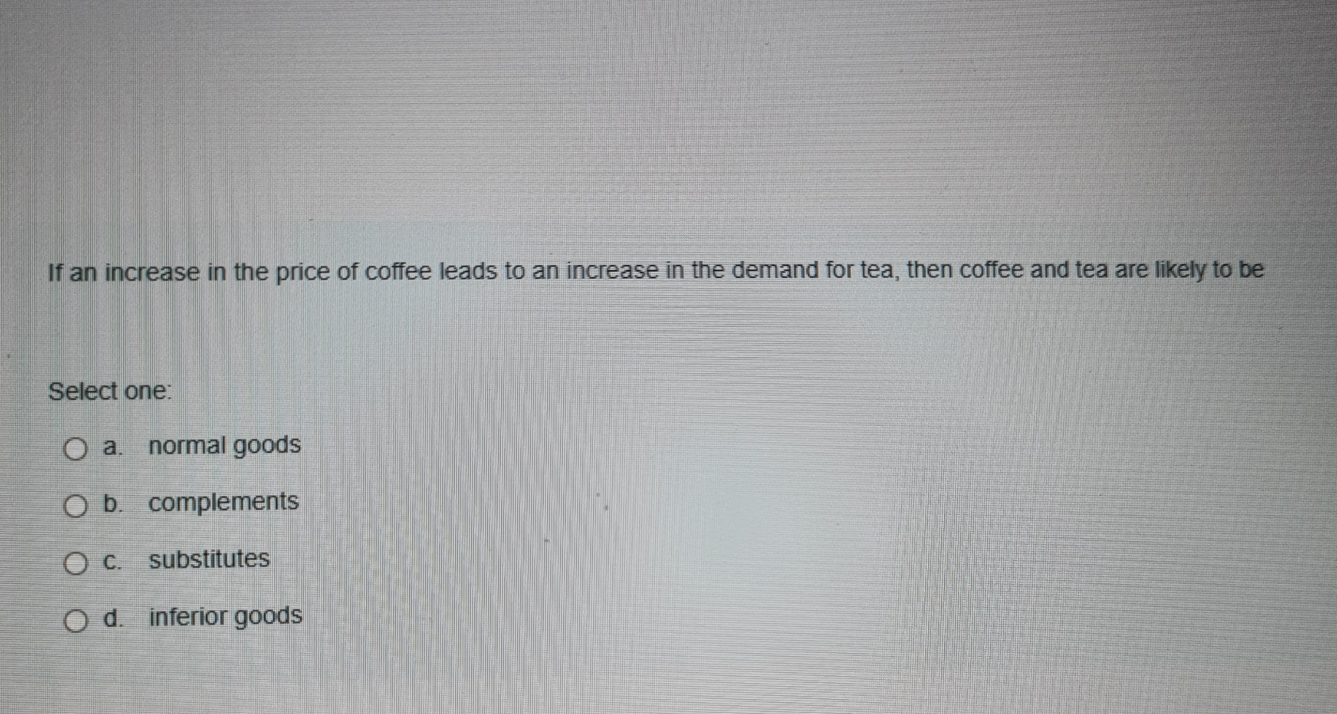 Solved If an increase in the price of coffee leads to an | Chegg.com