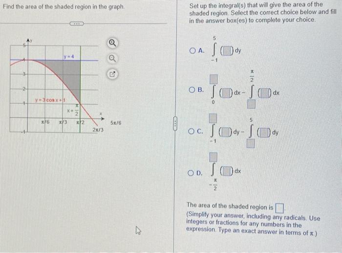 Solved Find the area of the shaded region in the graph. Set | Chegg.com
