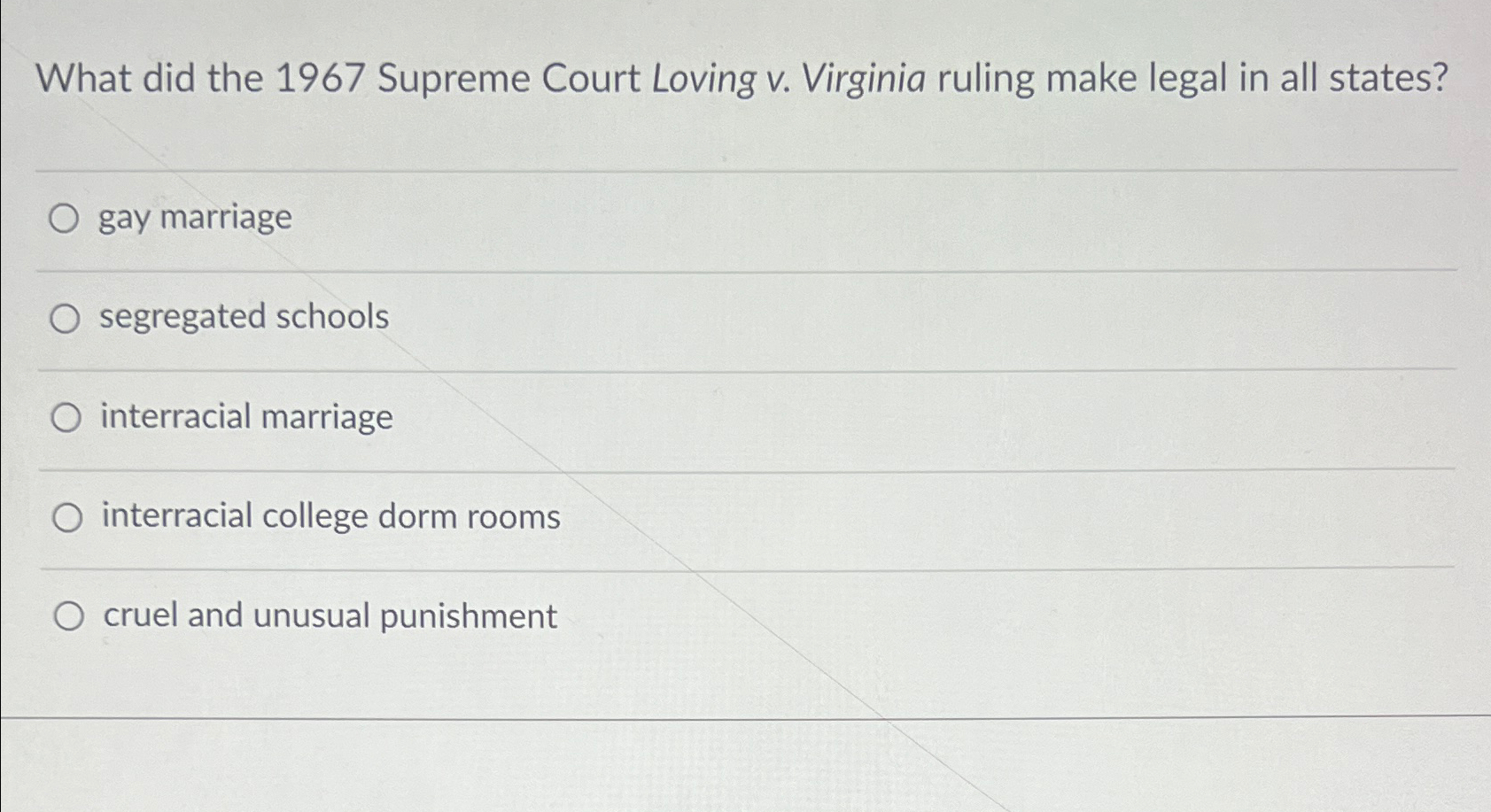 Solved What did the 1967 ﻿Supreme Court Loving v. ﻿Virginia | Chegg.com
