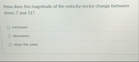 Solved How does the magnitude of the velocity vector change | Chegg.com