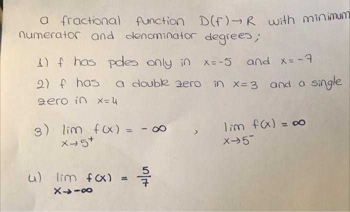 Solved a fractional function D(f)→R with minimur numerator | Chegg.com