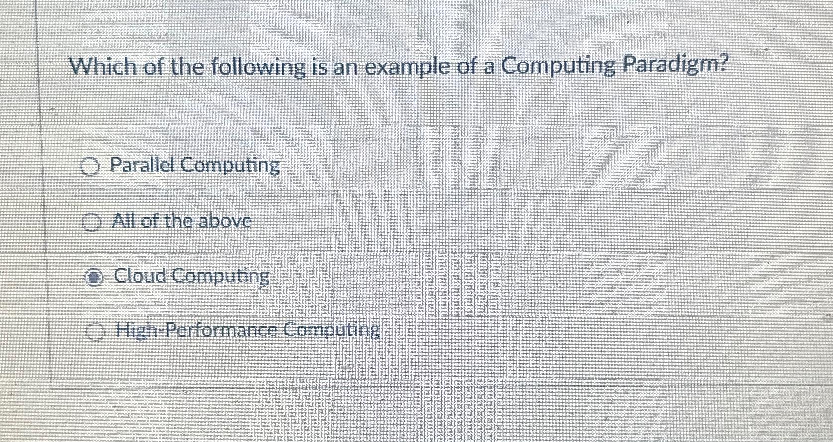 Solved Which of the following is an example of a Computing | Chegg.com