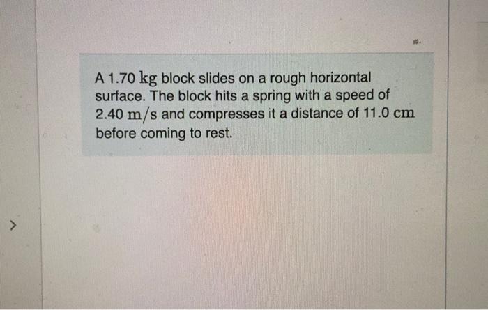 Solved A 1.70 kg block slides on a rough horizontal surface. | Chegg.com