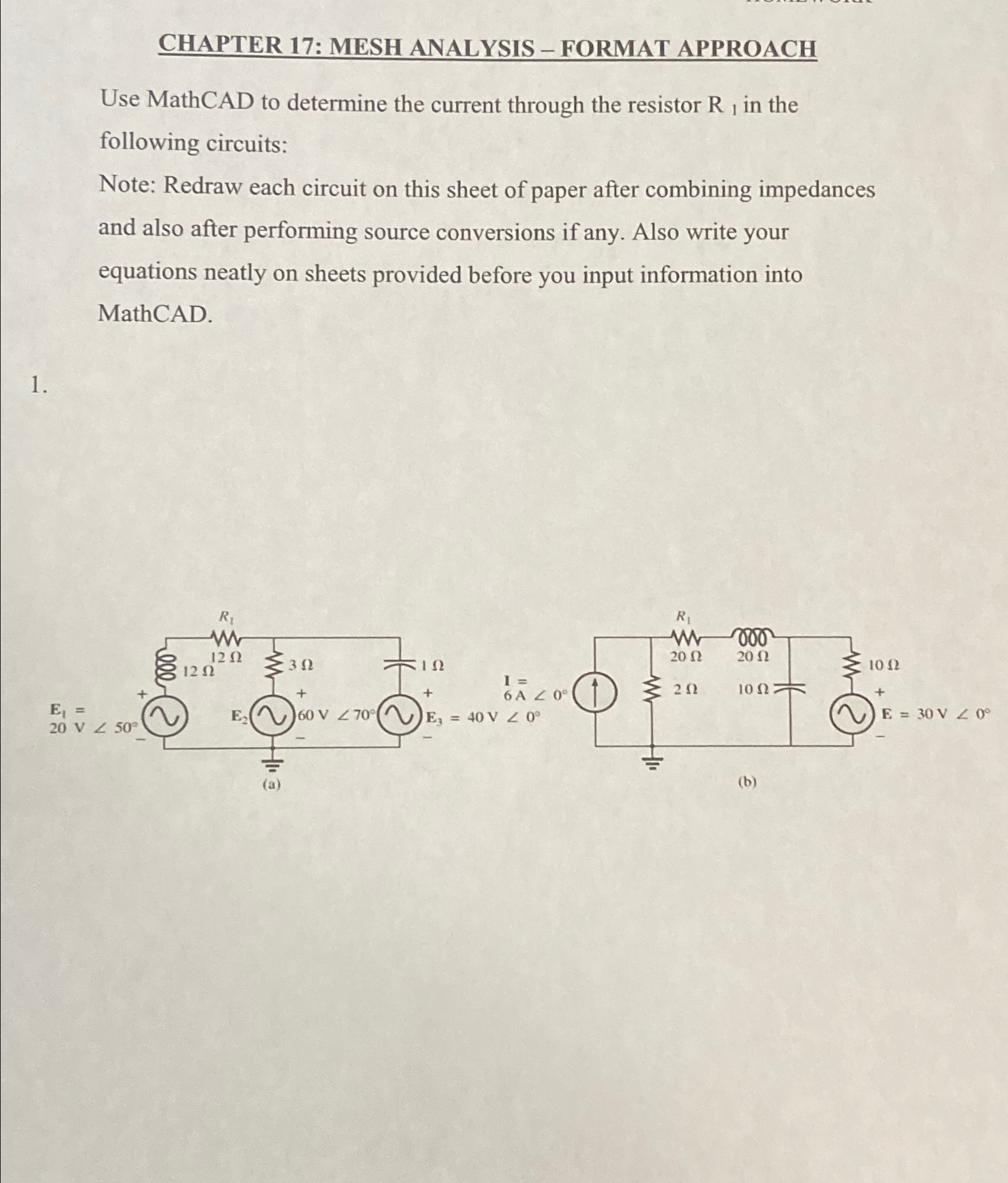CHAPTER 17: MESH ANALYSIS - ﻿FORMAT APPROACHUse | Chegg.com
