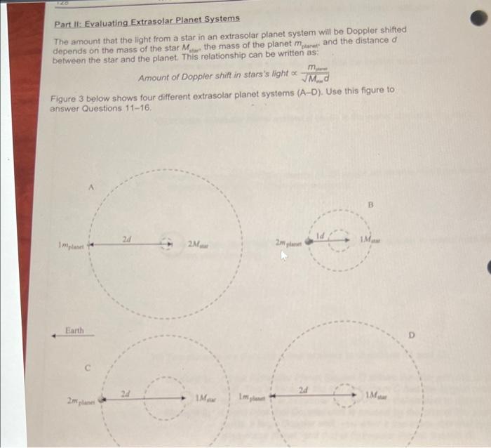 Solved Part II: Evaluating Extrasolar Planet Systems The | Chegg.com