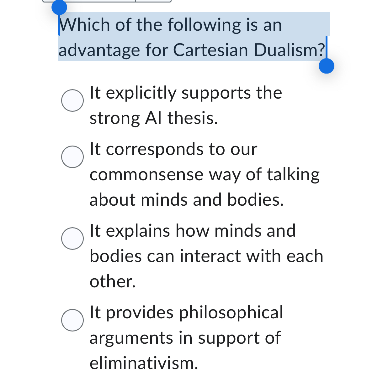 Solved Which of the following is an advantage for Cartesian | Chegg.com