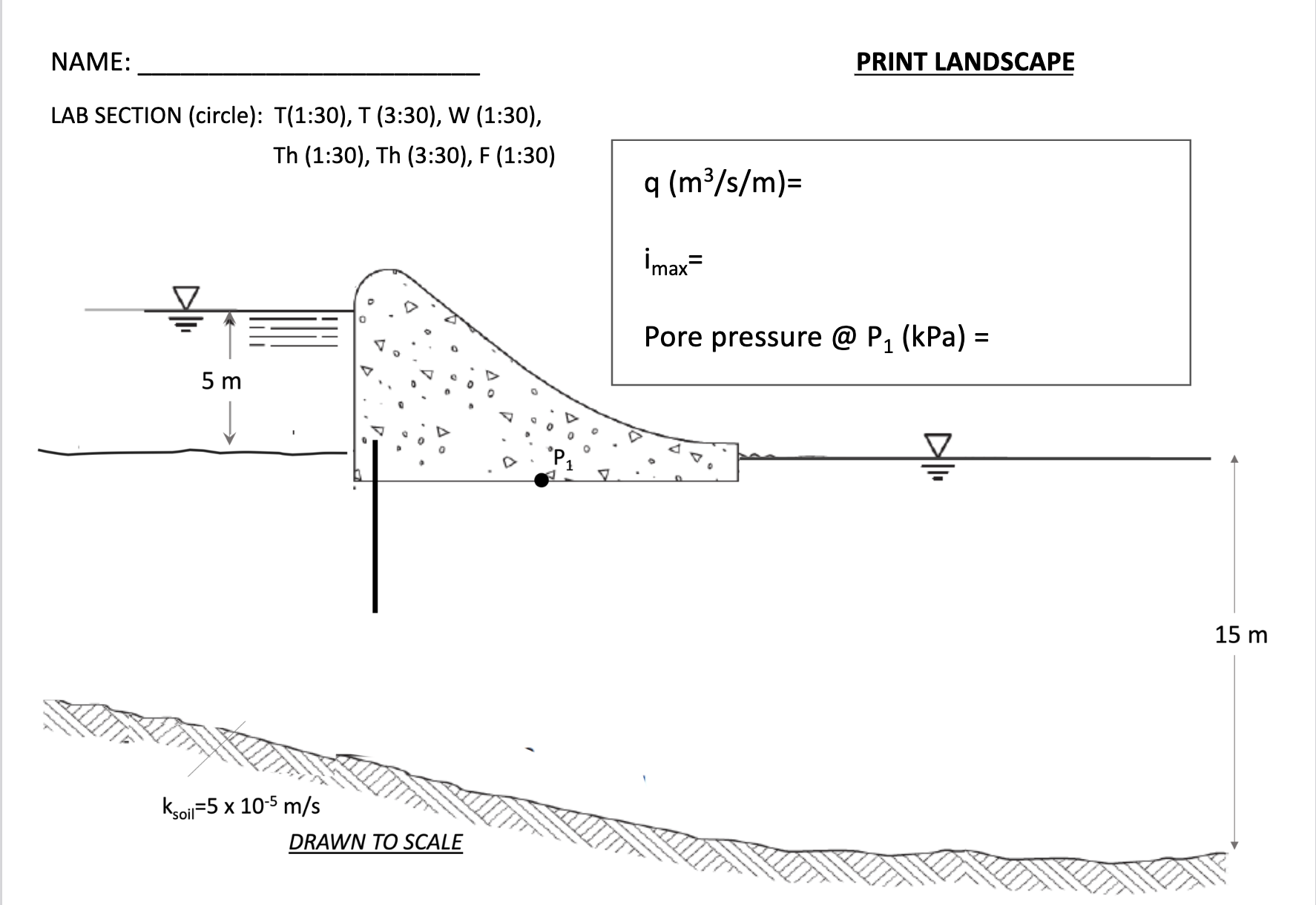 Solved Draw a flownet with the flowlines and equipotential | Chegg.com