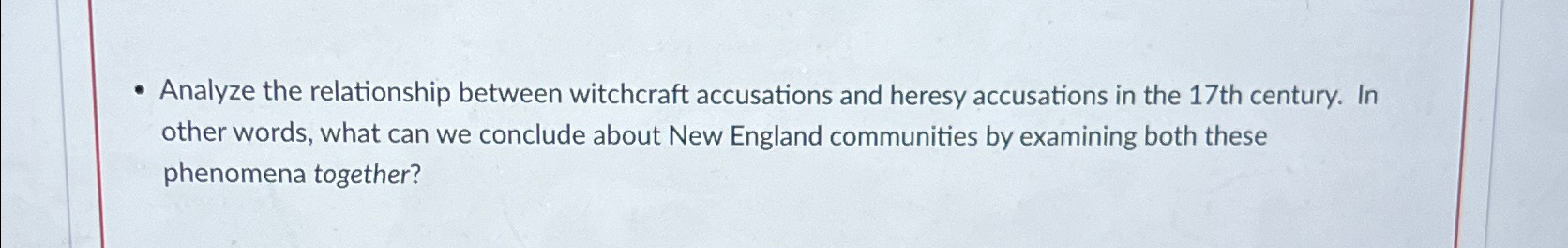 Solved Analyze the relationship between witchcraft | Chegg.com