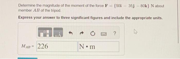 Solved FigureDetermine the magnitude of the moment of the | Chegg.com